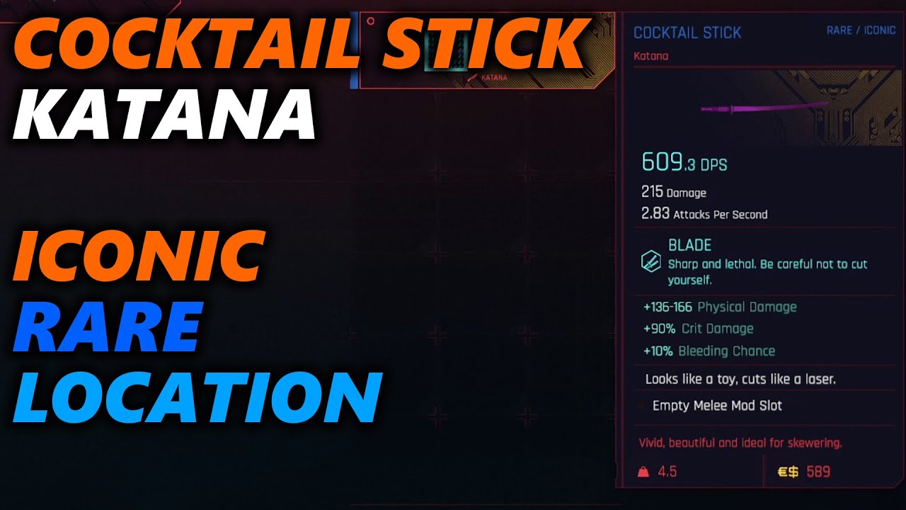 Cocktail Stick - Iconic Rare Katana Location in Cyberpunk 2077 ... Cocktail Stick - Iconic Rare Katana Location in Cyberpunk 2077 ...