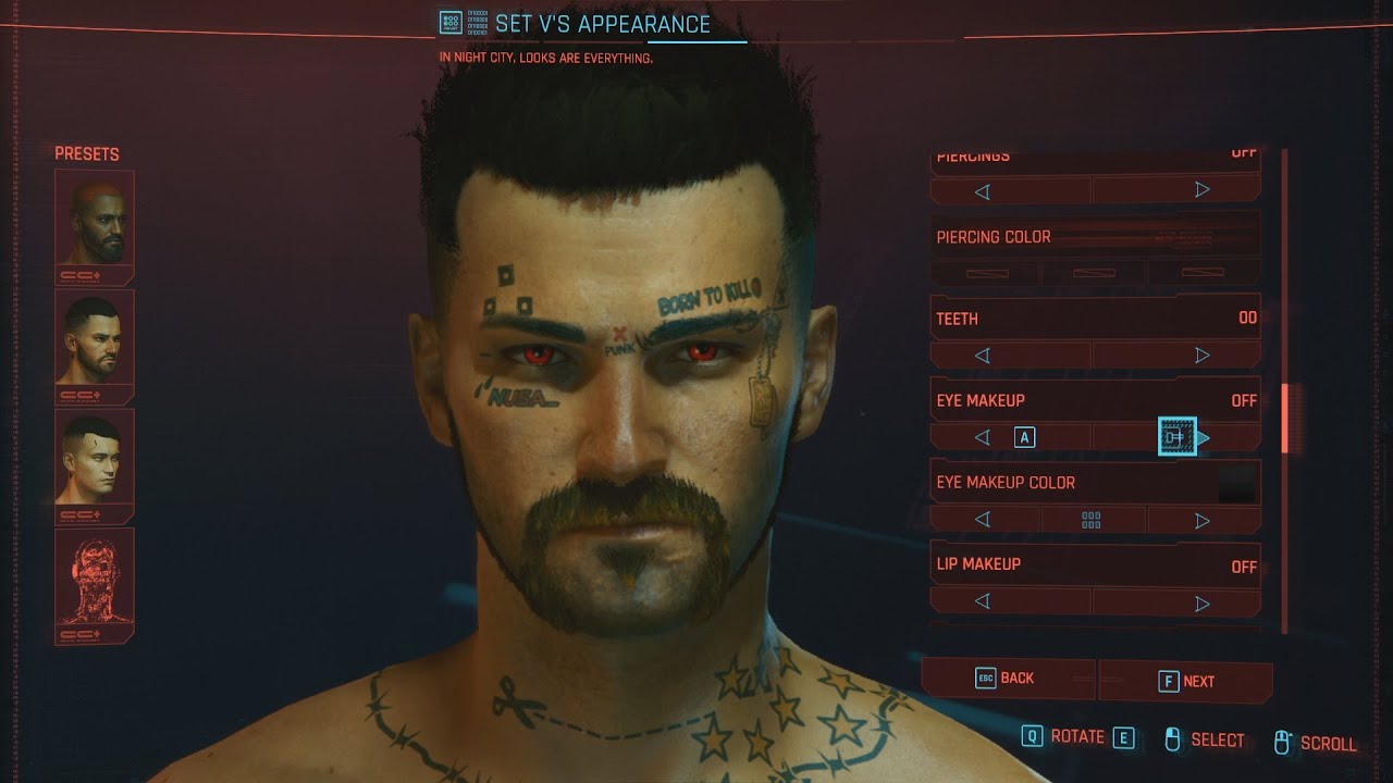 Cyberpunk 2077 Character Creation ALL SETTINGS in 4K - Cyberpunk 2077 ...
