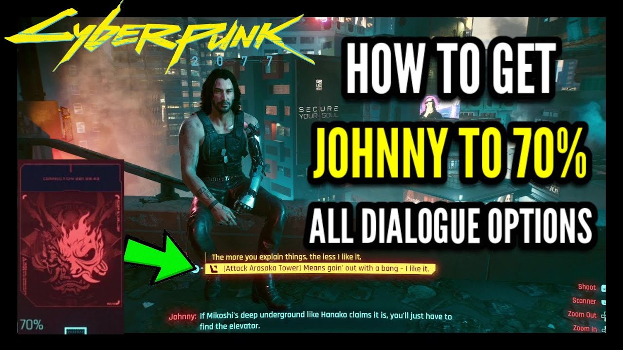How to Get Johnny to 70% All Dialogue Options in Cyberpunk 2077 (How to ...