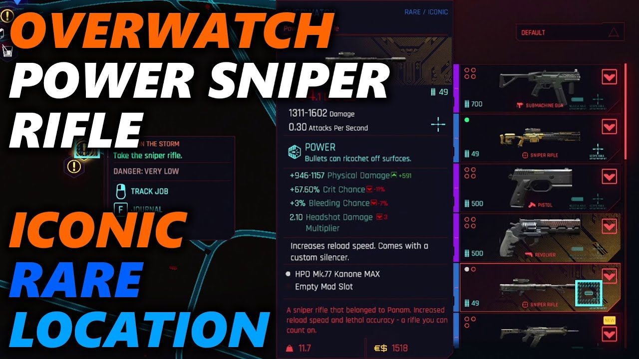 Overwatch - Iconic Rare Power Sniper Rifle Location in Cyberpunk 2077 ...