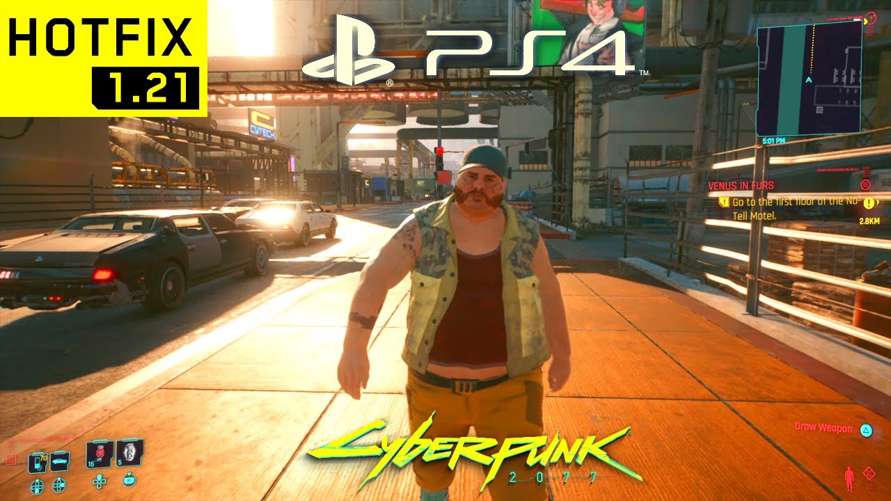 CYBERPUNK 2077 HOTFIX 1.21 PS4 Slim Gameplay Performance & Graphics! (Walking Around Night City ...