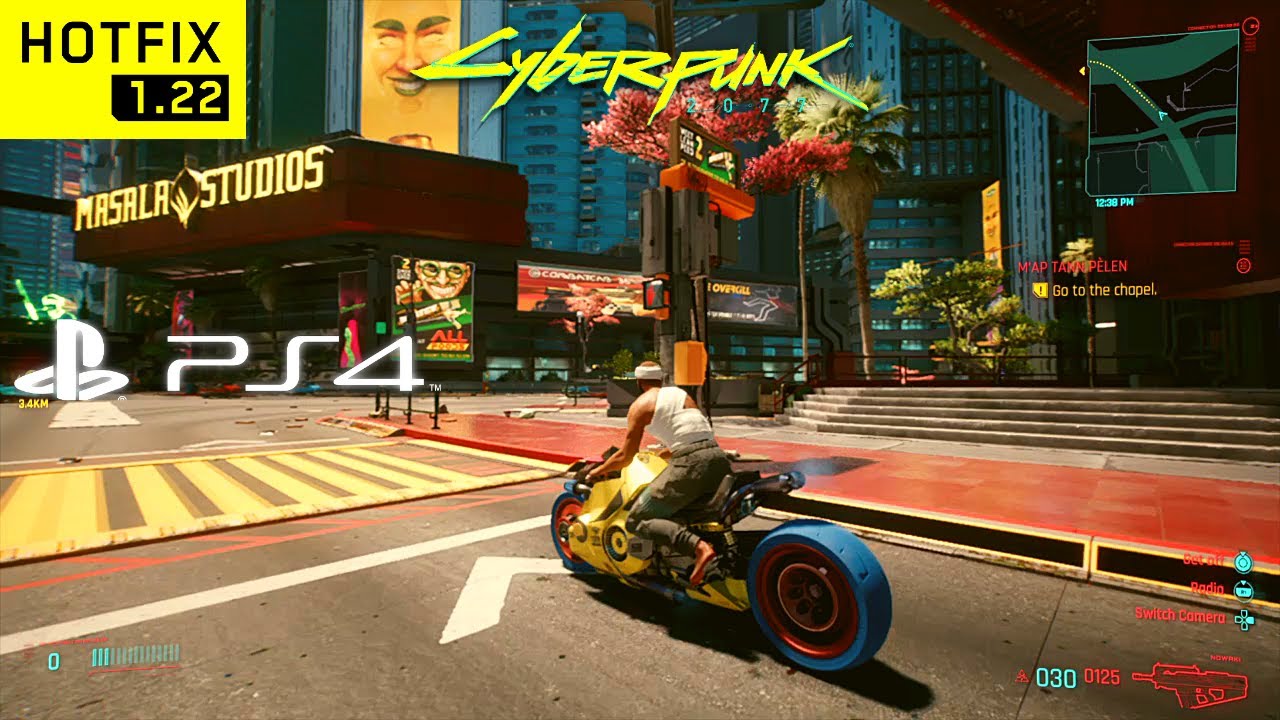 CYBERPUNK 2077 PATCH 1.22 HOTFIX PS4 Slim Gameplay Performance & Graphics (Superbike in Night ...