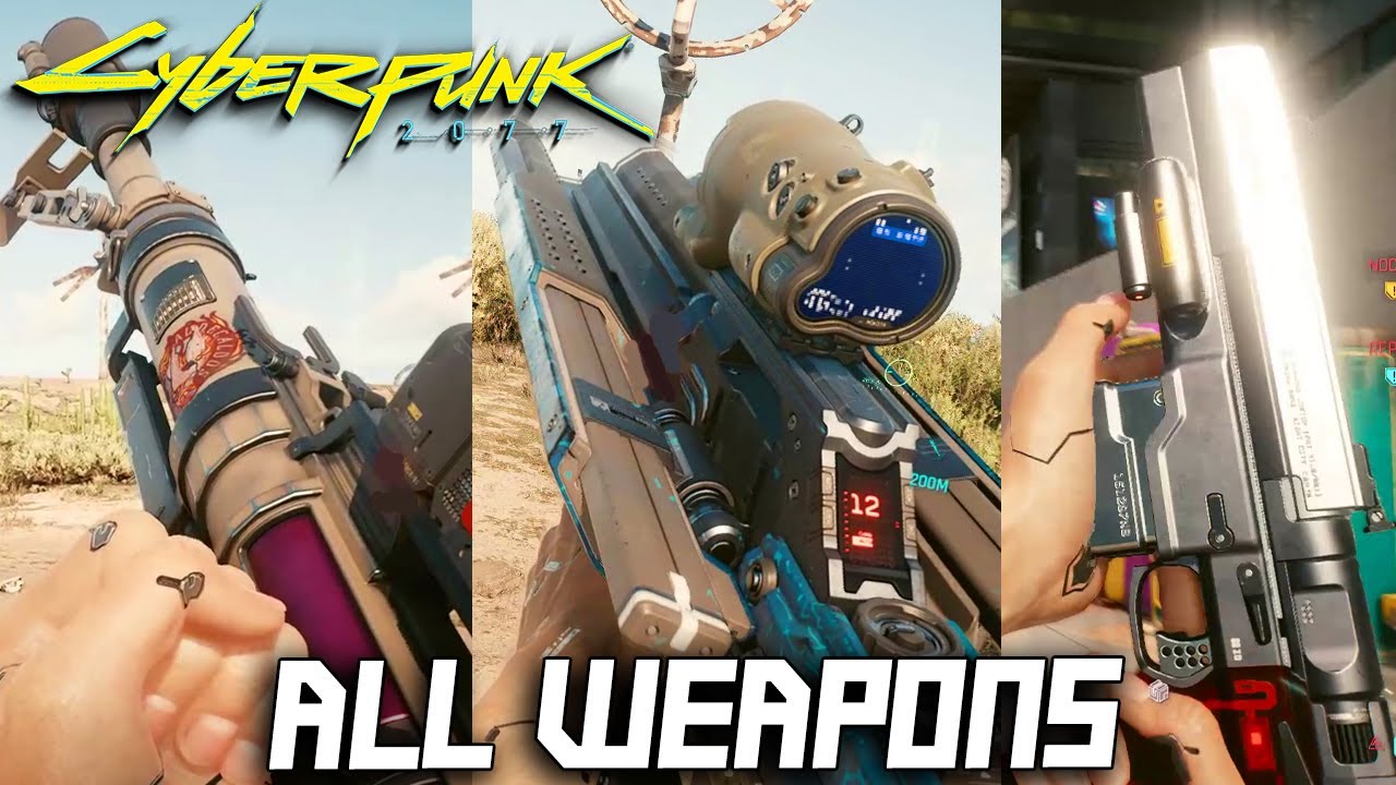 Cyberpunk 2077 - All Weapons Showcase (rifles, machine guns, shotguns ...