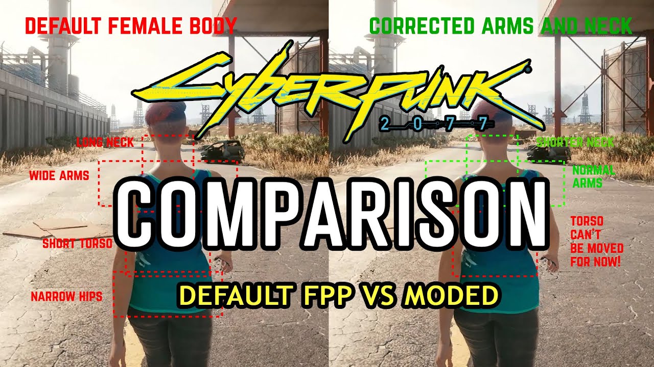 Cyberpunk 2077 Comparison - default body vs moded body - Cyberpunk 2077 ...