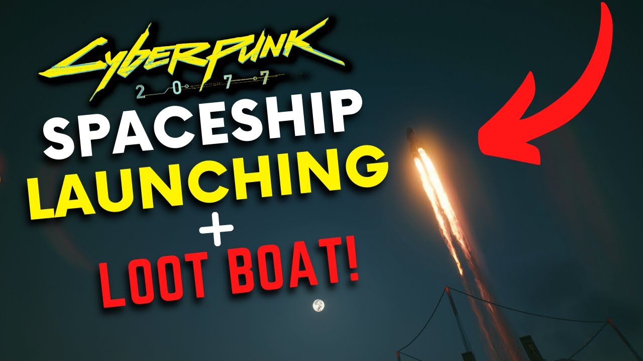Cyberpunk 2077 - Spaceship Launching and Boat with Legendary Gun and ...
