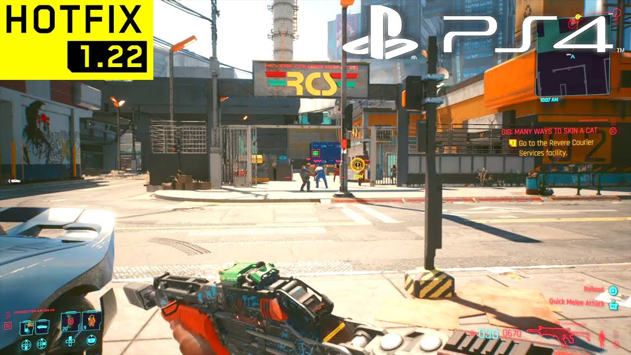 CYBERPUNK 2077 PATCH 1.22 HOTFIX PS4 Slim Gameplay Performance & Graphics (Free Roam Night City ...