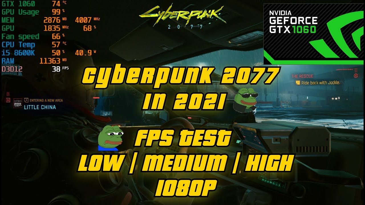 Cyberpunk 2077 Max Settings | GTX 1060 3gb FPS Test - Cyberpunk 2077 videos