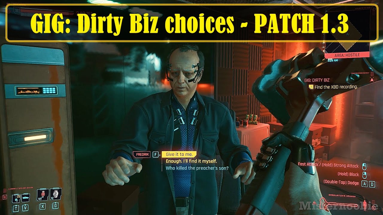 Cyberpunk 2077 1.3 Dirty Biz new choices | Attack father Gottfrid or ...
