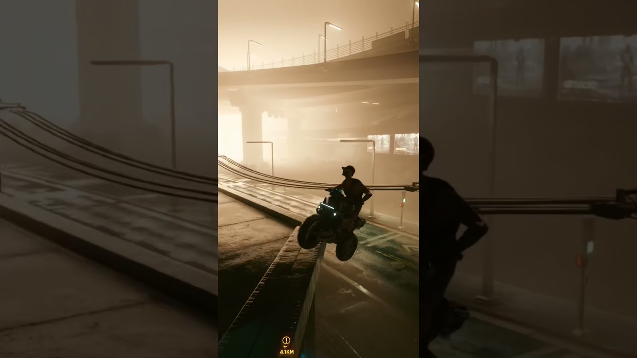 Human motorcycle ramp in Cyberpunk 2077 *glitch* - Cyberpunk 2077 videos
