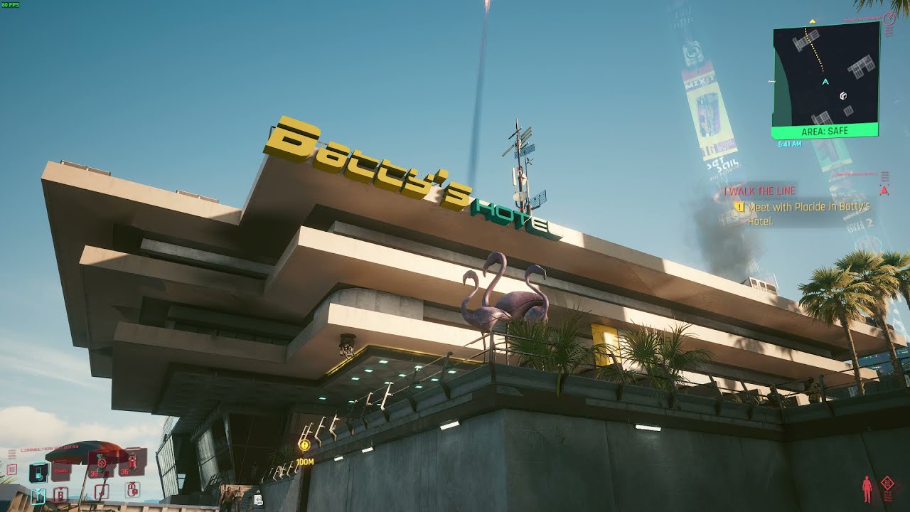 Cyberpunk 2077, Batty's Hotel parking lot elevator - Cyberpunk 2077 videos