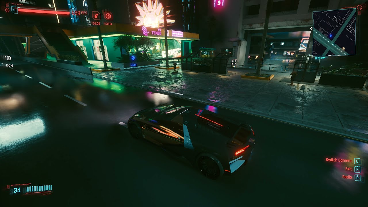 Cyberpunk 2077: Night driving from the center of the city till world's ...