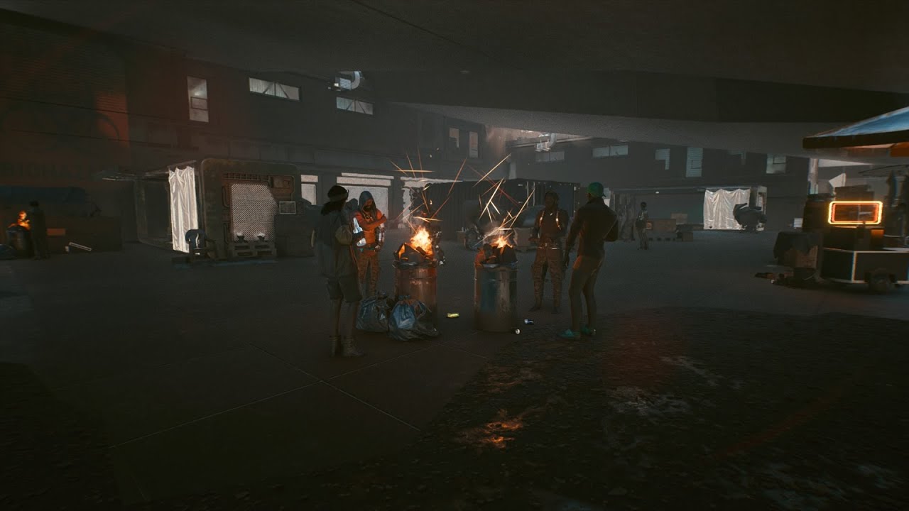 Cyberpunk 2077-exploring a hidden homeless camp in The Glen, Heywood ...