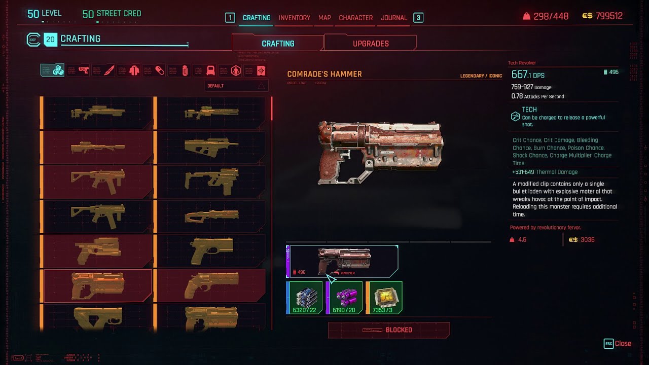 Comrade's Hammer Crafting Spec Location 1.5 Cyberpunk 2077 - Cyberpunk ...