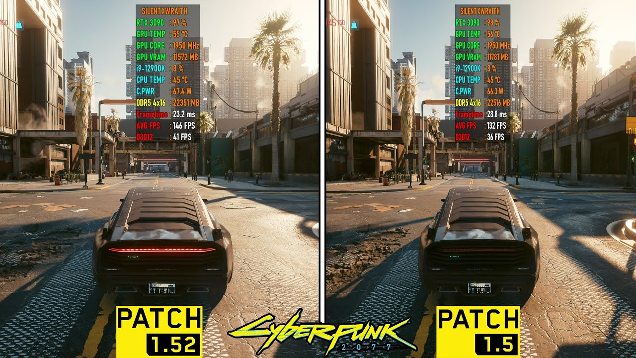 Cyberpunk 2077 - Patch 1.52 vs 1.5 - Graphics & FPS Comparison 4K Max ...