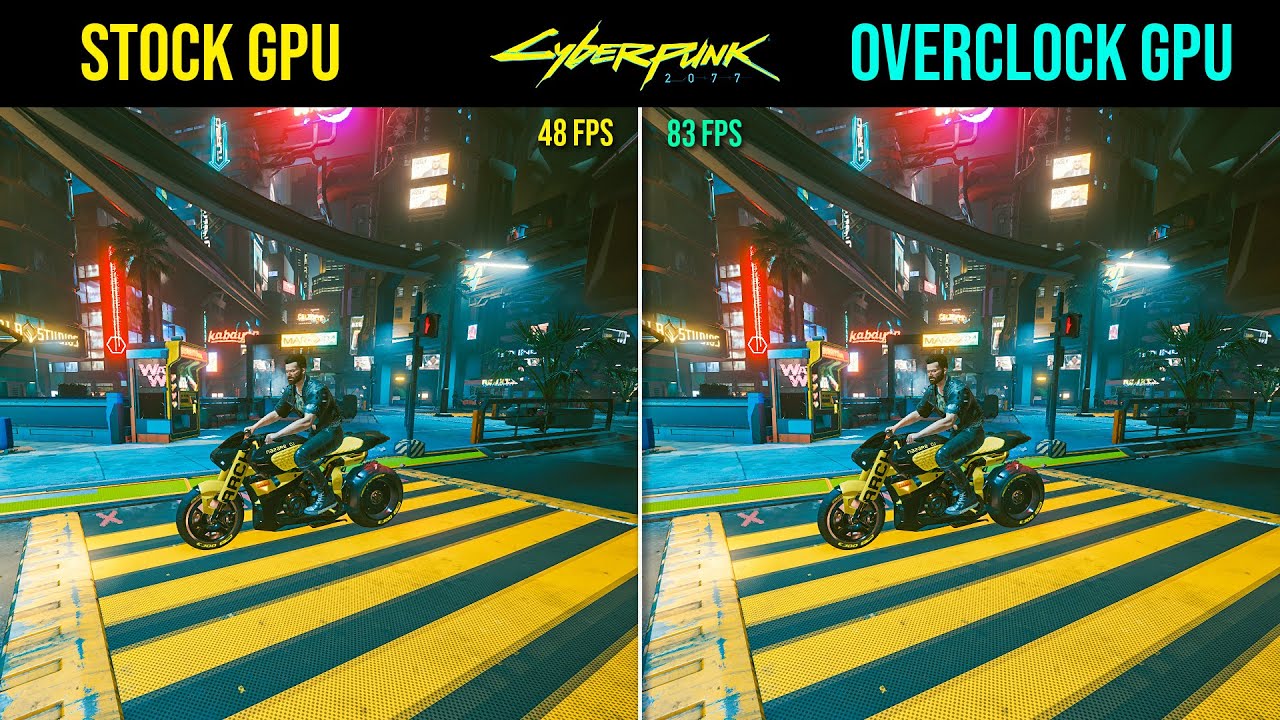 Stock GPU vs Overclock GPU GTX 1060 Performance Comparison in Cyberpunk 2077 - Cyberpunk 2077 videos