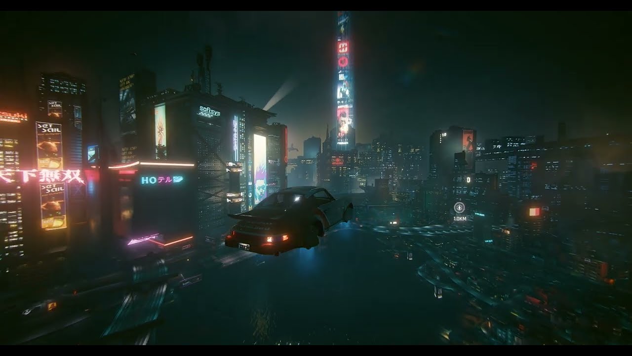 Cyberpunk 2077 Flying Car MOD test Porsche 911 Turbo - Cyberpunk 2077 ...