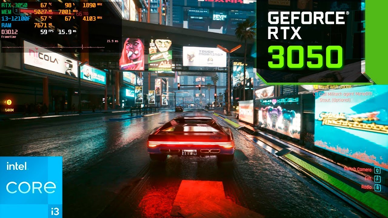 Cyberpunk 2077 : RTX 3050 8GB + i3-12100F : RTX ON/OFF - Cyberpunk 2077 ...