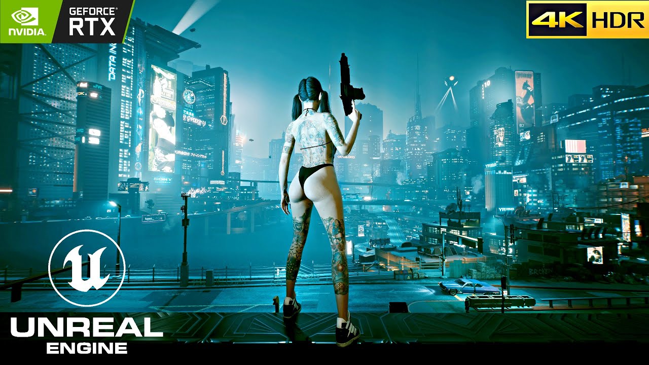 Cyberpunk 2077 UNREAL ENGINE 5 REMASTER! 2022 New RTX 3090 Ti UE5 Level Graphics Mod!? 4k ...