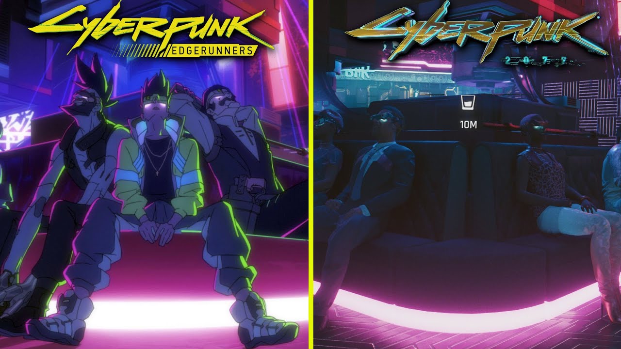 Cyberpunk Edgerunners vs Cyberpunk 2077 - Episode 4 Locations Comparison - Cyberpunk 2077 videos