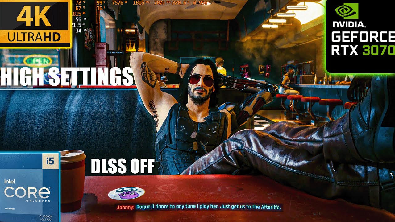 CYBERPUNK 2077 HIGH SETTINGS | RTX 3070 8GB+i5 13600K (4K DLSS OFF RTX ...