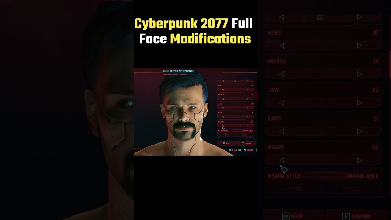Cyberpunk 2077 Full Face Modifications - Cyberpunk 2077 videos