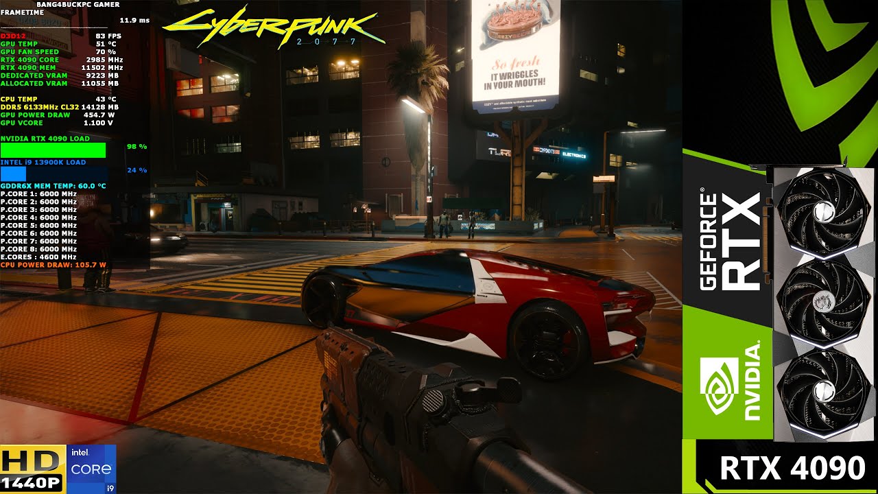 Cyberpunk 2077 Psycho Settings HDR 1440p | RTX 4090 | i9 13900K 6GHz ...