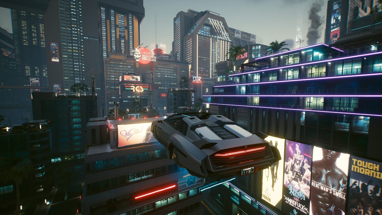 Cyberpunk 2077: Relaxing view of the Night City with Music - Cyberpunk ...