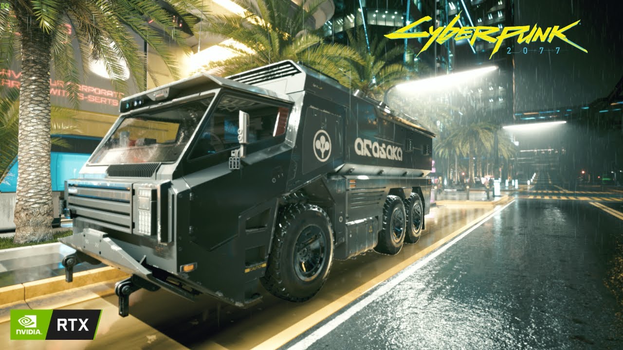 Realistic Truck Drive in the Rain | Cyberpunk 2077 4K Ultra Graphics ...
