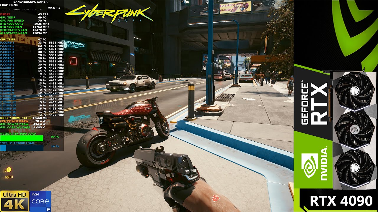 Cyberpunk 2077 Ultra Ray Tracing Native 4K | RTX 4090 | i9 13900K ...