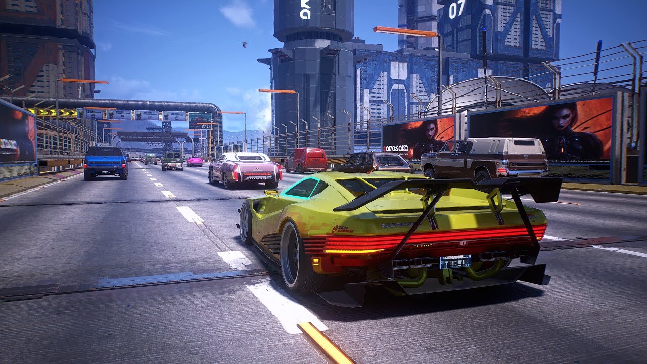 Insane Traffic Jams in Cyberpunk 2077's Night City | Quadra Turbo K.S ...