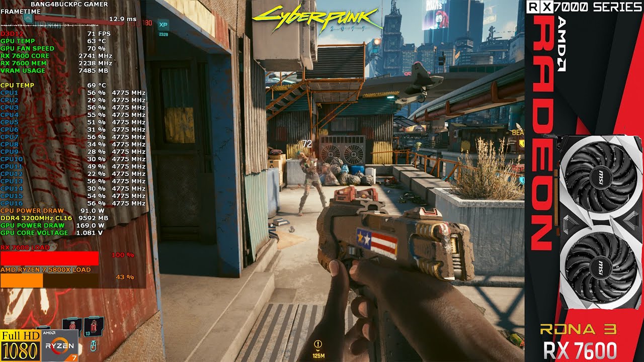 CyberPunk 2077 Ultra Settings 1080p | RX 7600 | R7 5800X - Cyberpunk ...