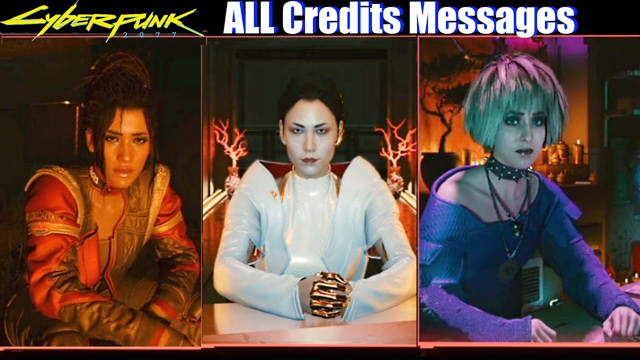 Cyberpunk 2077 - ALL Post Credits Endings (Character Messages ...