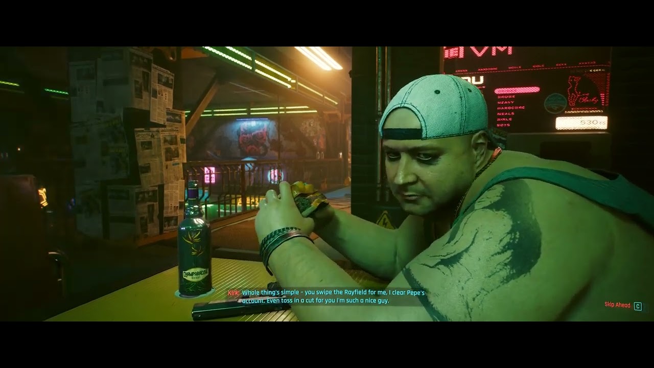 Guy eating burger in Cyberpunk 2077 - Cyberpunk 2077 videos