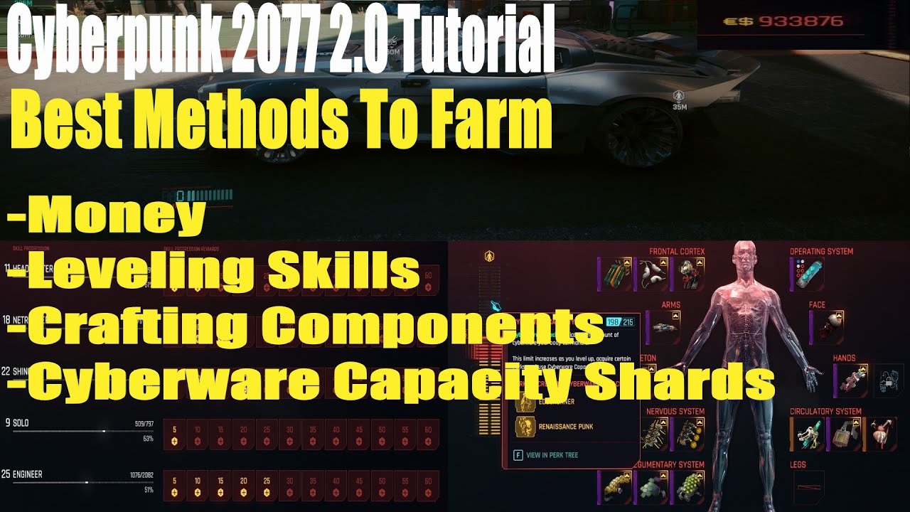 Cyberpunk 2077 2.0, Best 3 Methods To Farm Money,Leveling Skills ...