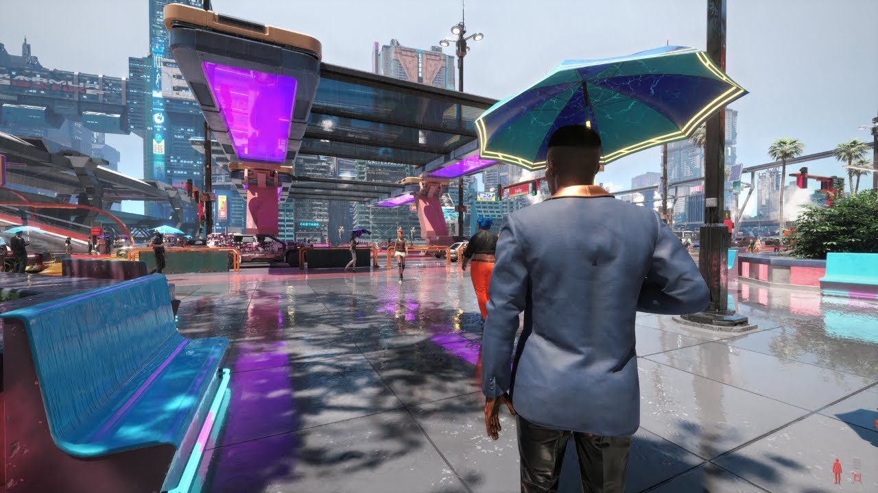 [4K] Cyberpunk 2077 Relaxing Rainy Day Walking Tour from Downtown to ...