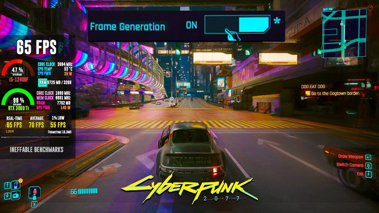 FSR 3 Frame Gen on Cyberpunk 2077 (Mod) - Performance Test - Cyberpunk ...