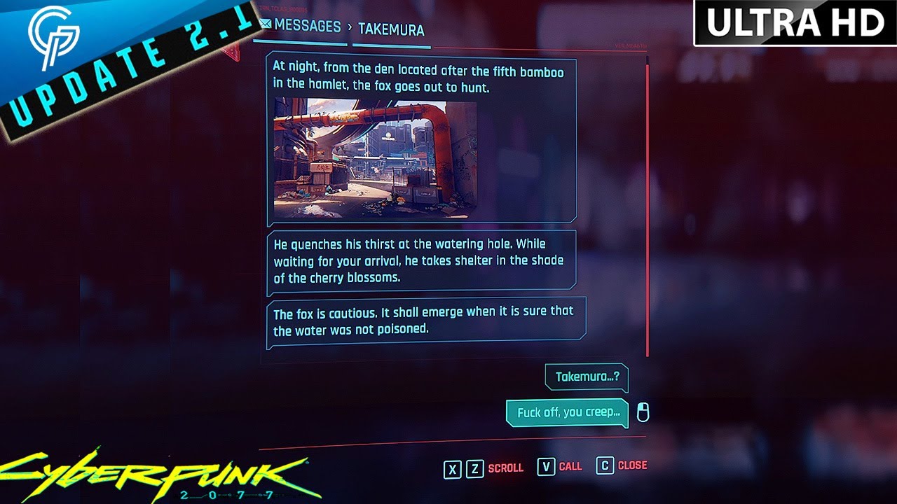 Creepy Text Message From Goro Takemura | Cyberpunk 2077 PHANTOM LIBERTY ...