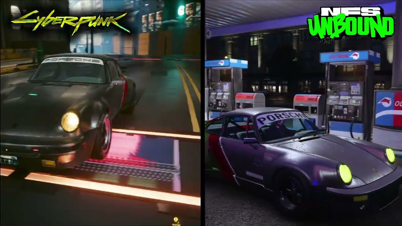 Cyberpunk 2077 vs Need For Speed Unbound SILVERHAND PORSCHE (short ...