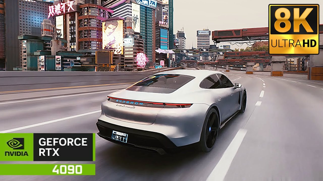 [8K] Cyberpunk 2077 Immersive Realistic Graphics | Porsche Taycan ...