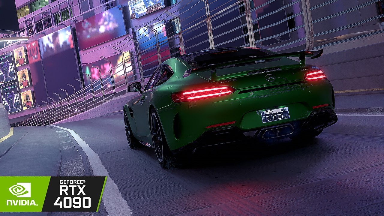 Cyberpunk 2077 Path Tracing But IRL Mercedes AMG GT R Modded Truepunk ...