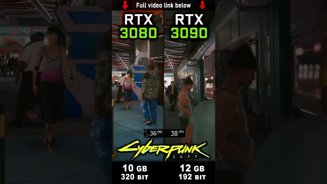 RTX 3080 vs RTX 3090 12 Gb in Cyberpunk 2077 | RTX 3090 Refurbished - Cyberpunk 2077 videos