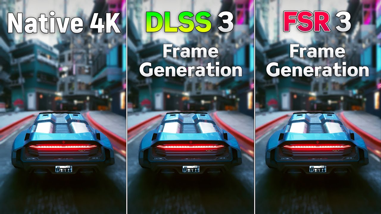 AMD FSR 3 vs NVIDIA DLSS 3 vs Native 4K in Cyberpunk 2077 - Cyberpunk 2077 videos