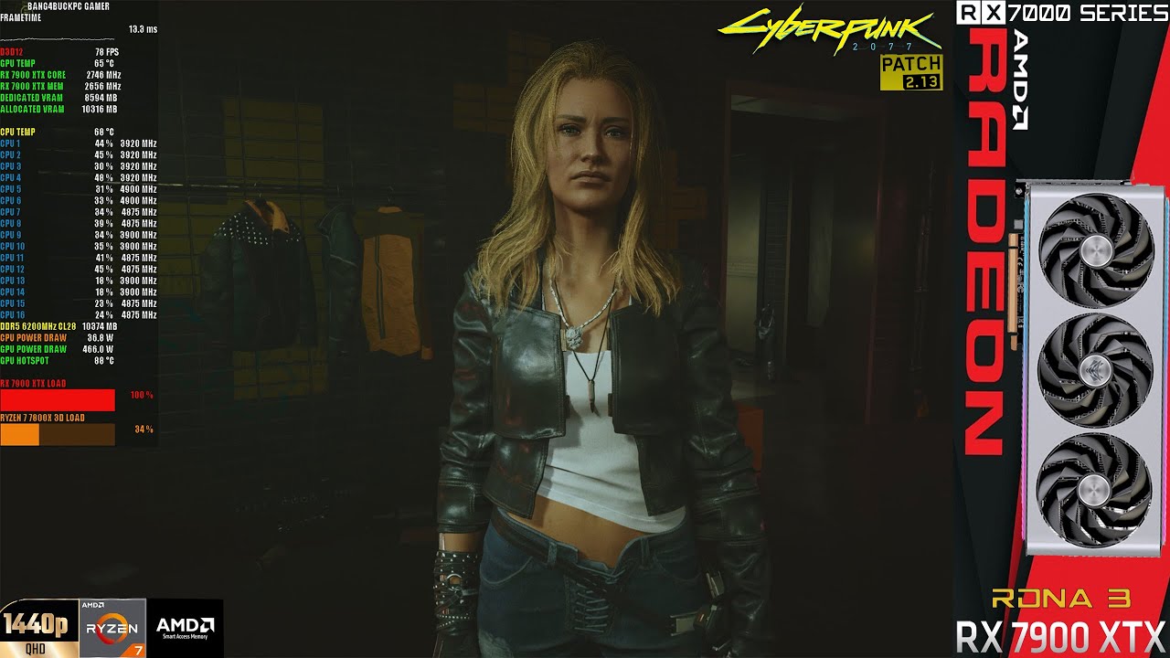 Cyberpunk 2077 Patch 2.13 Psycho Ray Tracing FSR + FG 1440p | RX 7900 ...