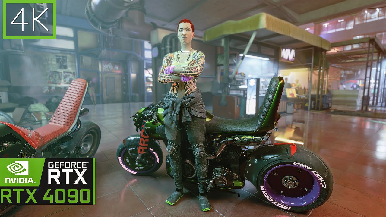 Cyberpunk 2077 Ultra Path Tracing AI with photorealistic MOD RTX 4090 I Ambient Rain Walk ...