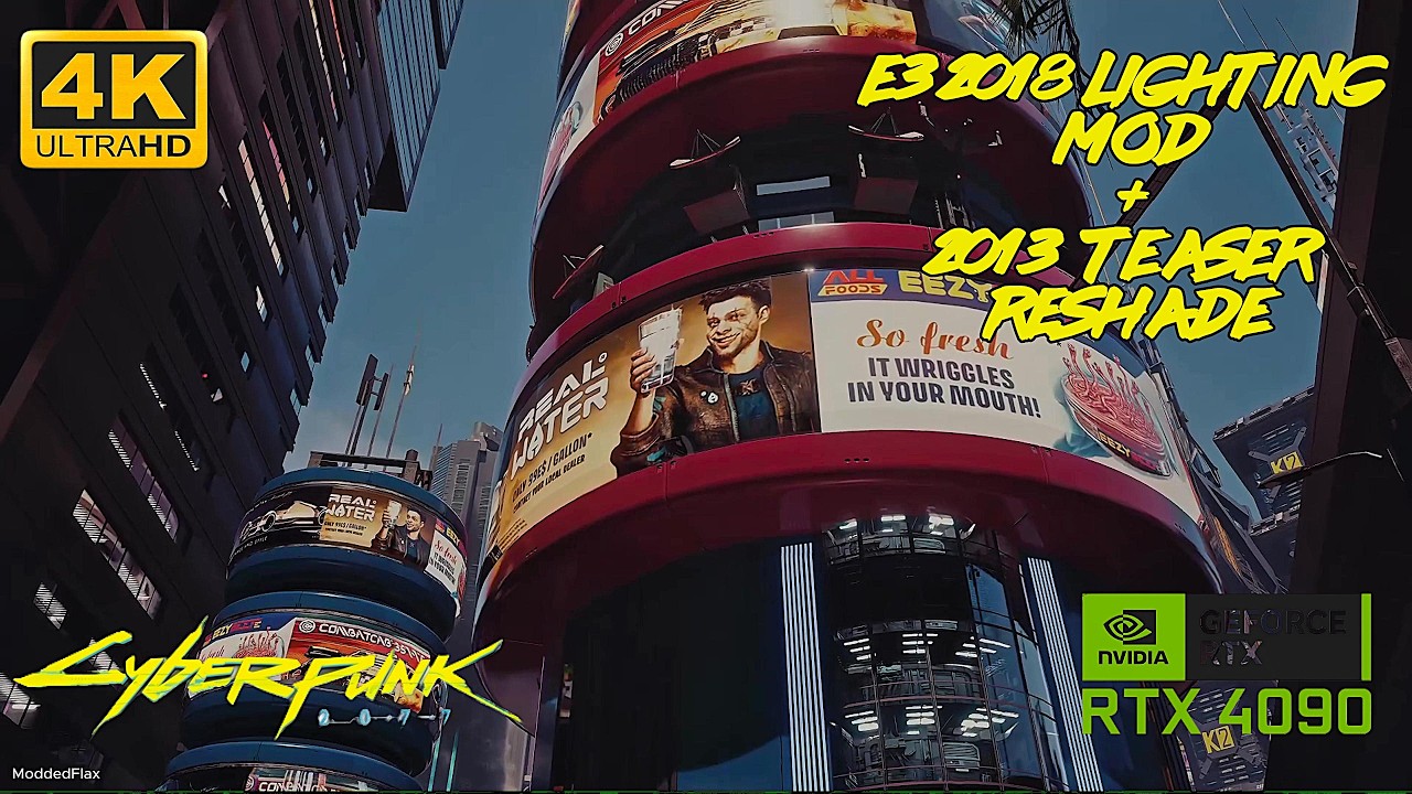 E3 2018 Lighting MOD + 2013 Teaser Reshade Cyberpunk 2077 RTX 4090 Path Tracing 4K Gameplay ...