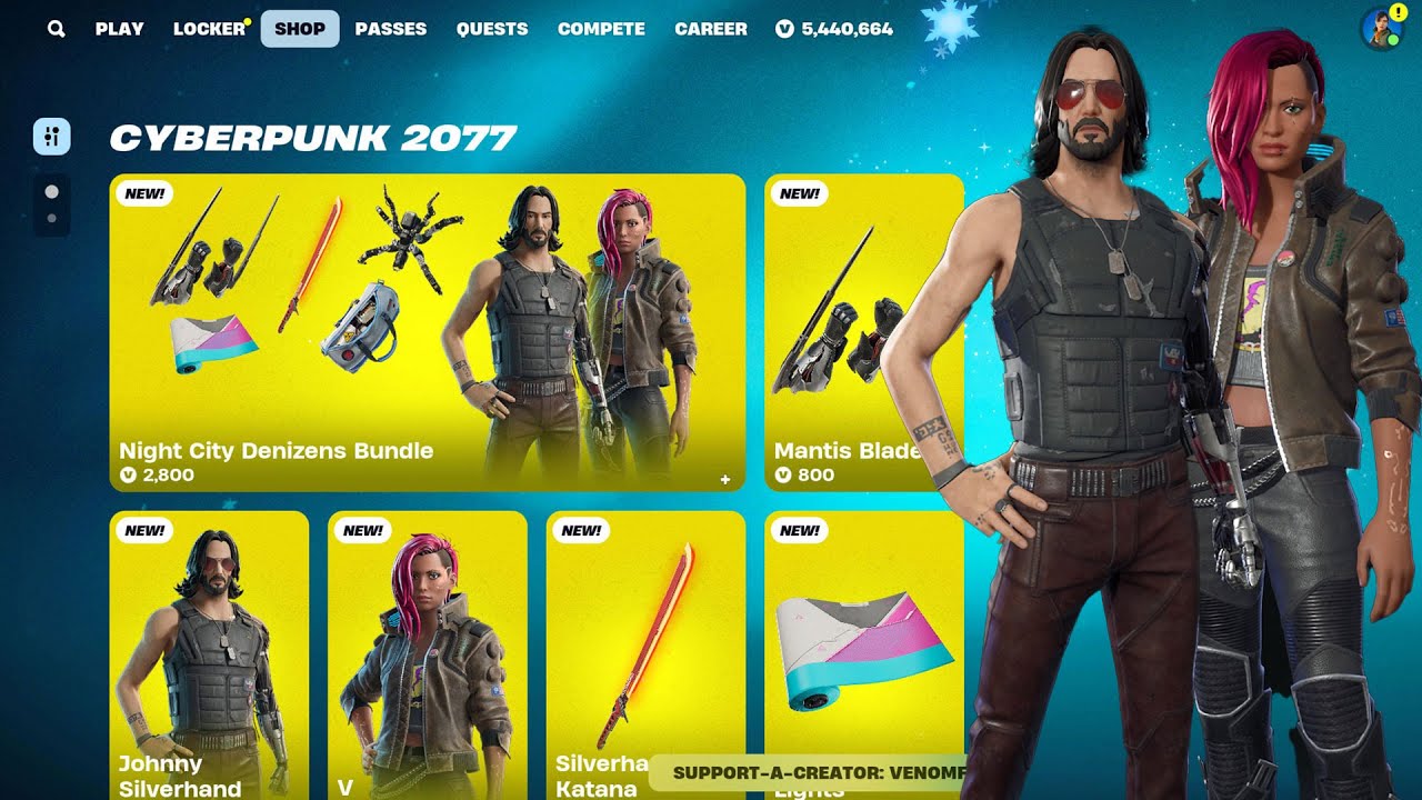 Fortnite X Cyberpunk 2077 Item Shop Showcase: Available Tonight ...