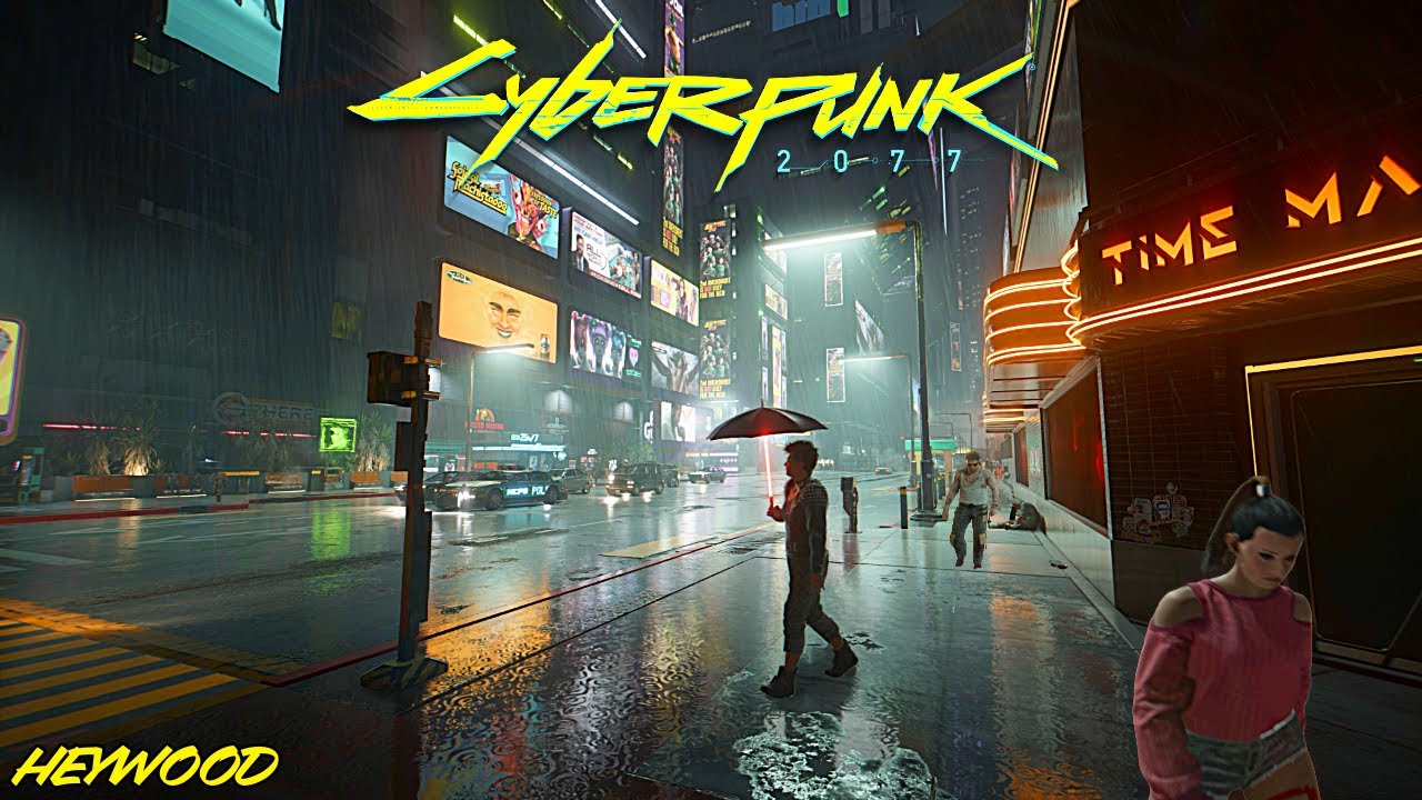 [4K] Walking Around Night City In The Rain - Cyberpunk 2077 - Heywood ...