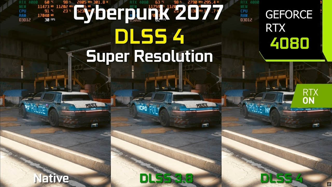 Cyberpunk 2077 DLSS 3.8 vs DLSS 4 Comparison - Massive Image Quality ...